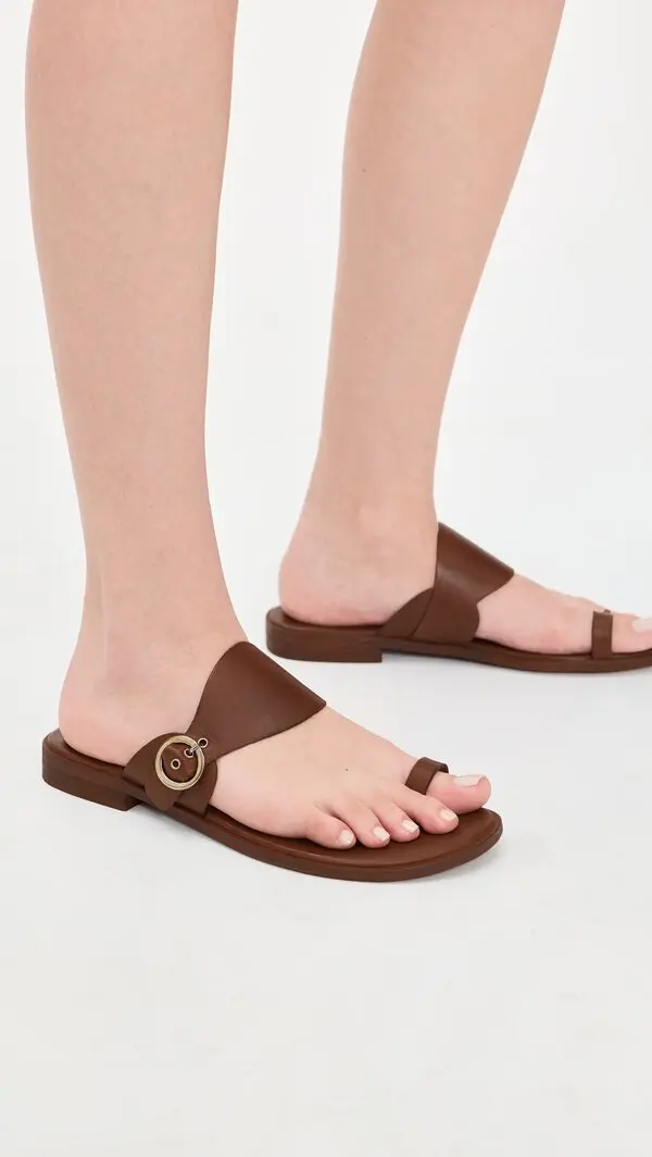 Free People Barcelona Leather Slip-on Sandals