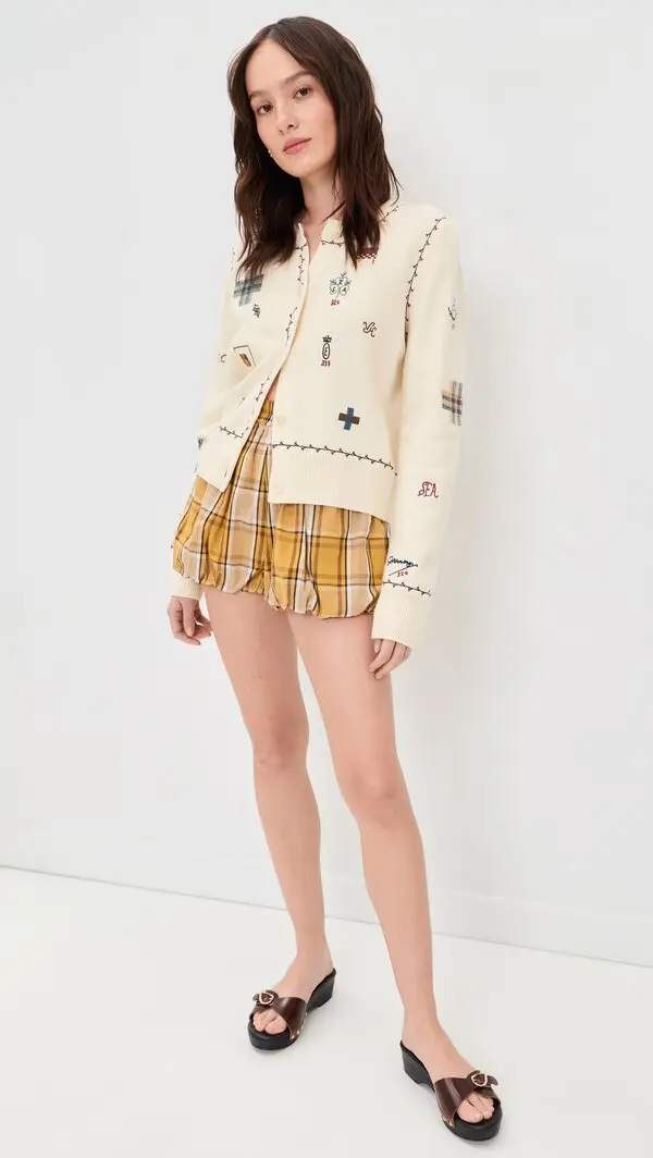 Sea Claira Emb Knit Cardigan - Cream