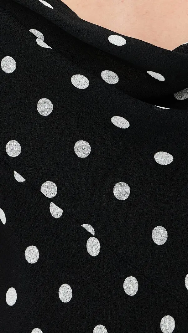 SELF-PORTRAIT Polka Dot Georgette Maxi Dress