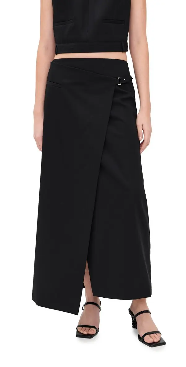 ST. AGNI Tailored Wool Wrap Skirt