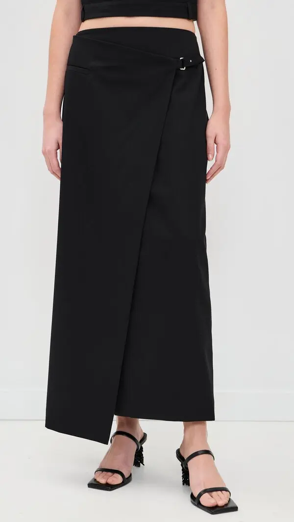 ST. AGNI Tailored Wool Wrap Skirt