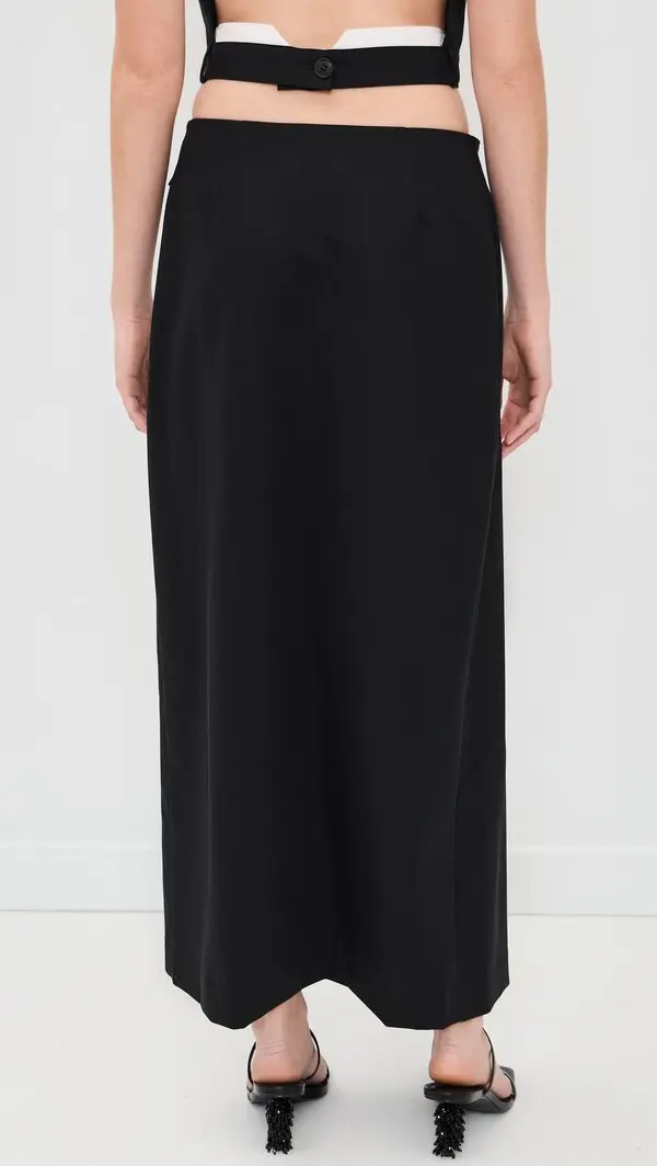 ST. AGNI Tailored Wool Wrap Skirt