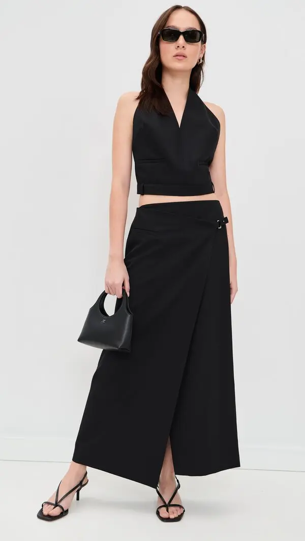 ST. AGNI Tailored Wool Wrap Skirt