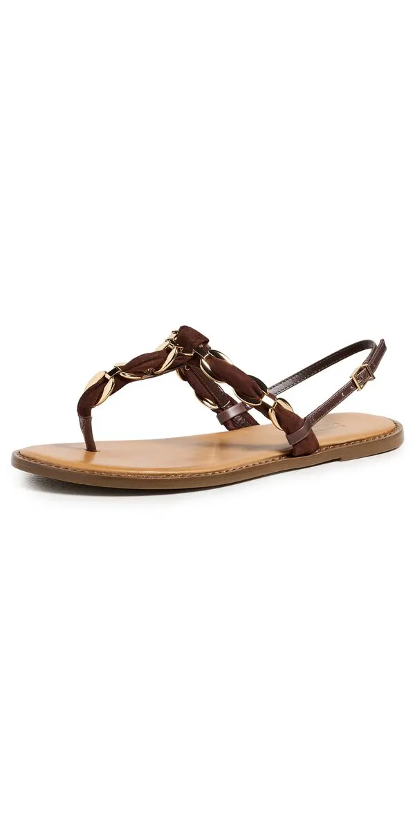 Schutz Camellia Sandals - Root Brown