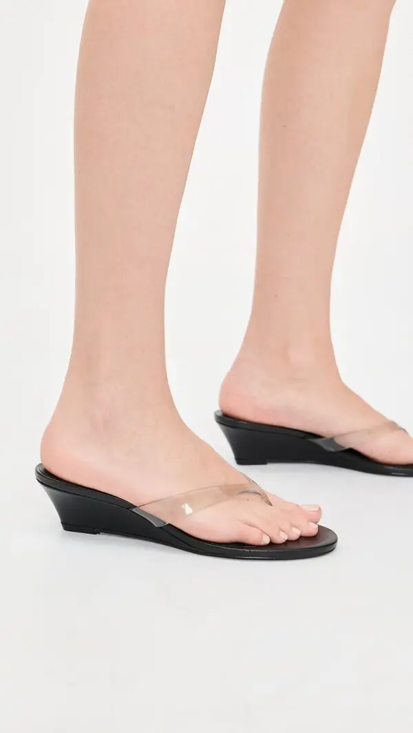 Schutz Roslyn Jelly Wedges - Black