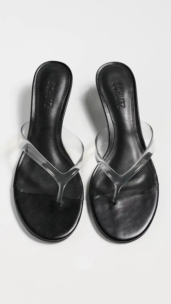 Schutz Roslyn Jelly Wedges - Black