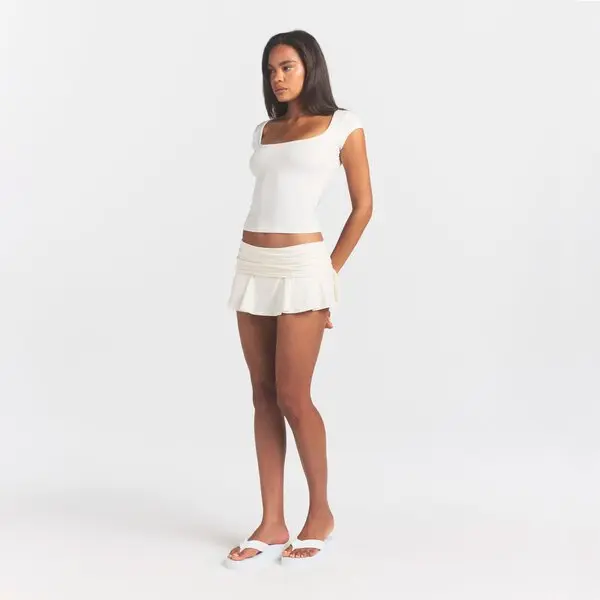 SKIMS Cotton Jersey Mini Skort - Marble