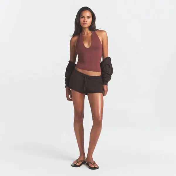 SKIMS Raw Edge French Terry Short - Espresso