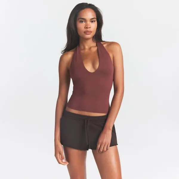 SKIMS Raw Edge French Terry Short - Espresso
