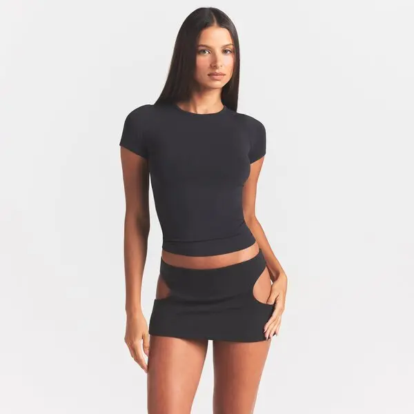 SKIMS Cut Out Mini Skirt - Soot