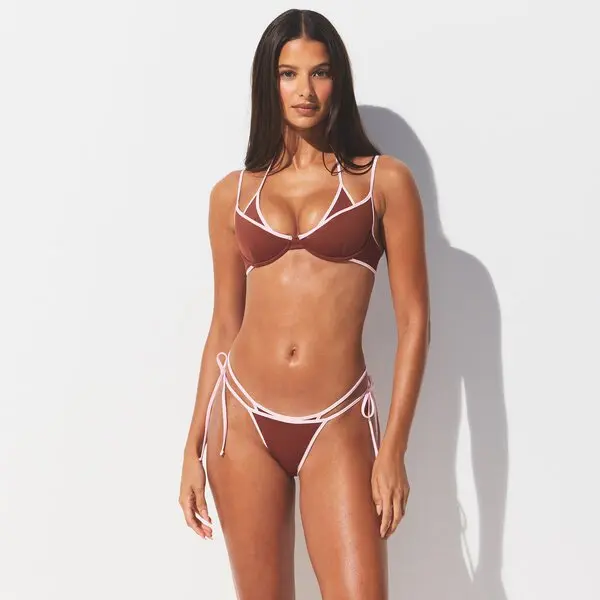 SKIMS Layered Plunge Bikini Top