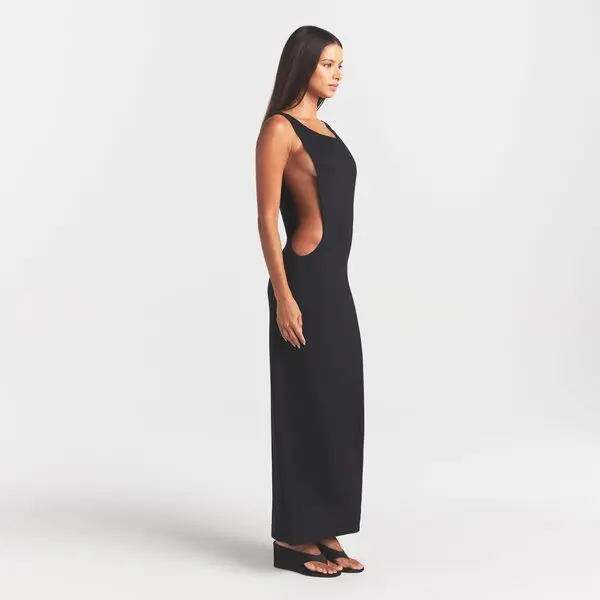 SKIMS Cut Out Long Dress - Obsidian