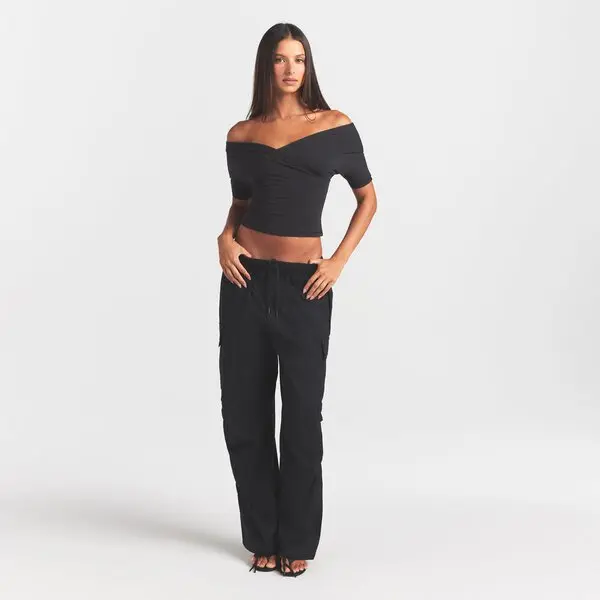 SKIMS Wrap Top - Soot