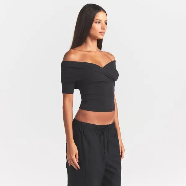 SKIMS Wrap Top - Soot