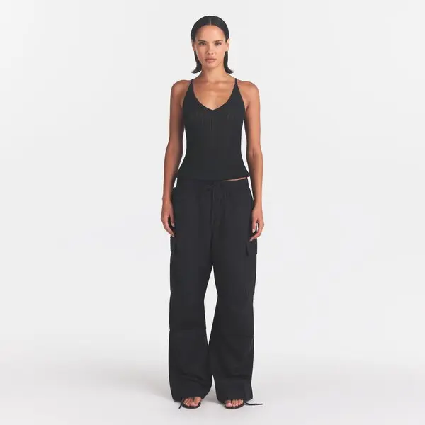 SKIMS Oversized Low Rise Cargo Pants - Onyx