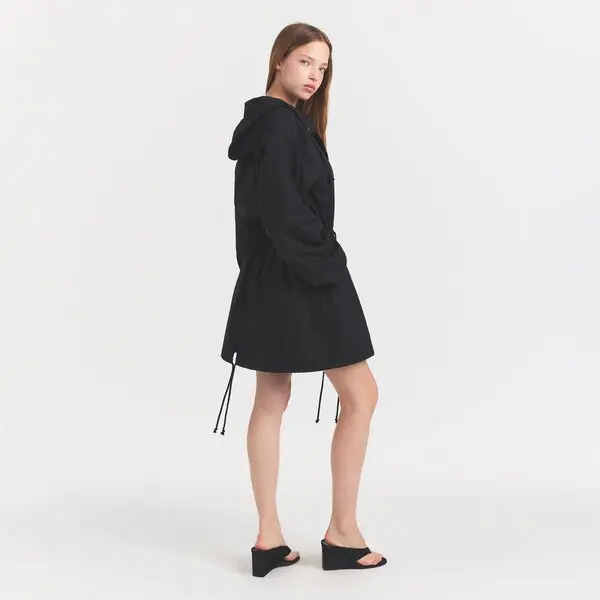 SKIMS Oversized Woven Cotton Anorak - Onyx