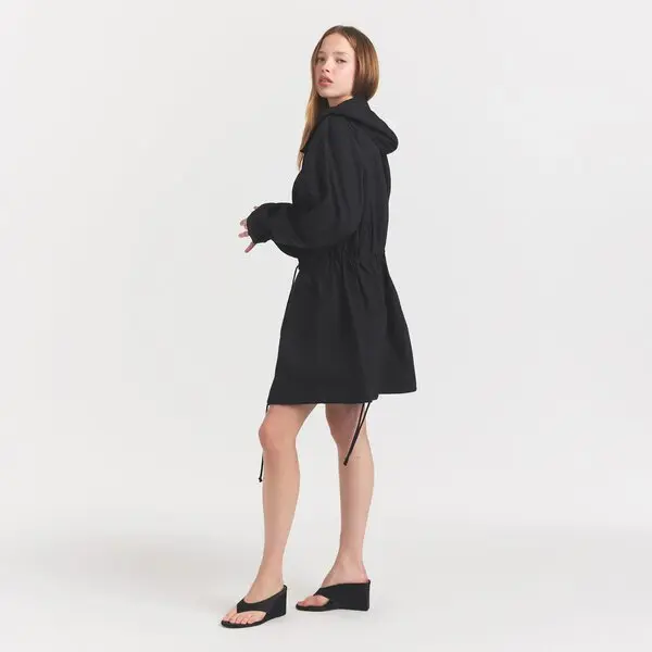 SKIMS Oversized Woven Cotton Anorak - Onyx