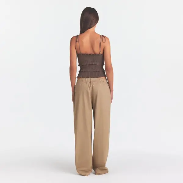 SKIMS Oversized Straight Leg Cotton Pants - Desert