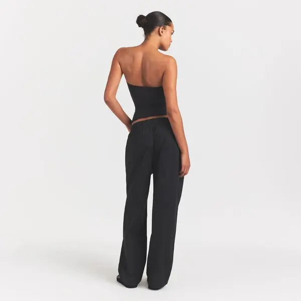 SKIMS Woven Cotton Oversized Straight Leg Pants - Onyx