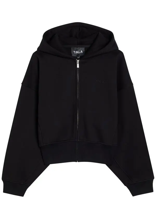 TALA Cocoon Hooded Jersey Sweatshirt - Black