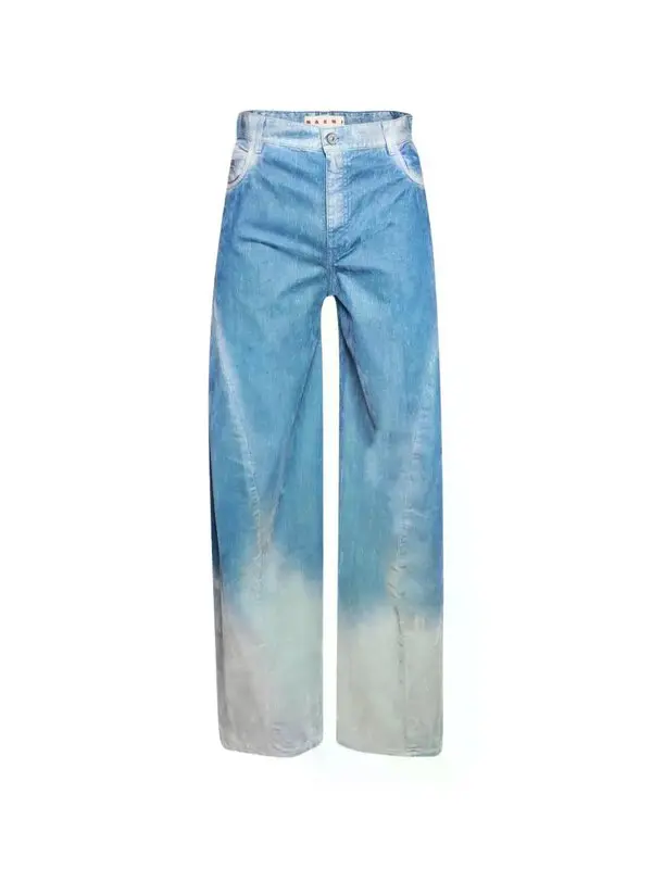 Marni Faded-effect Wide Leg Trousers