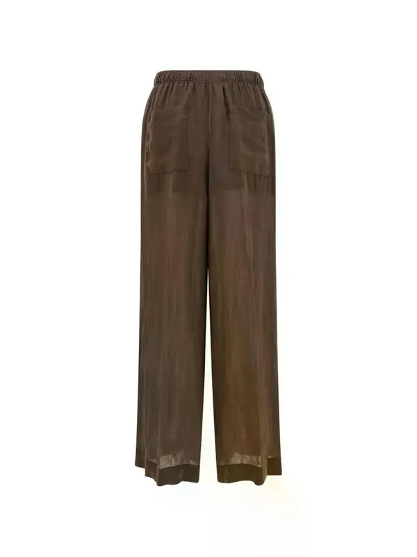 NUDE Elasticated Wide-leg Trousers - Brown