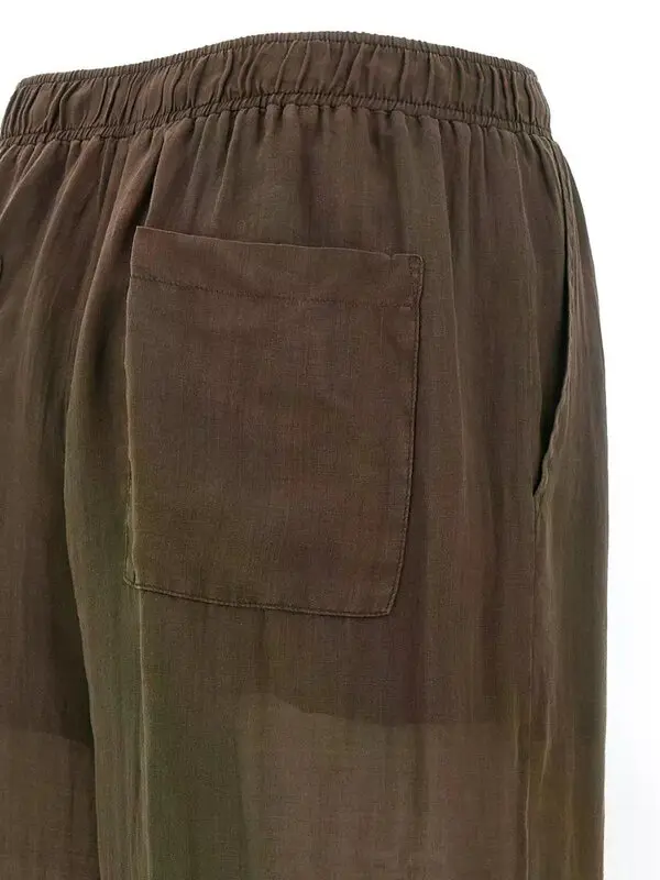 NUDE Elasticated Wide-leg Trousers - Brown