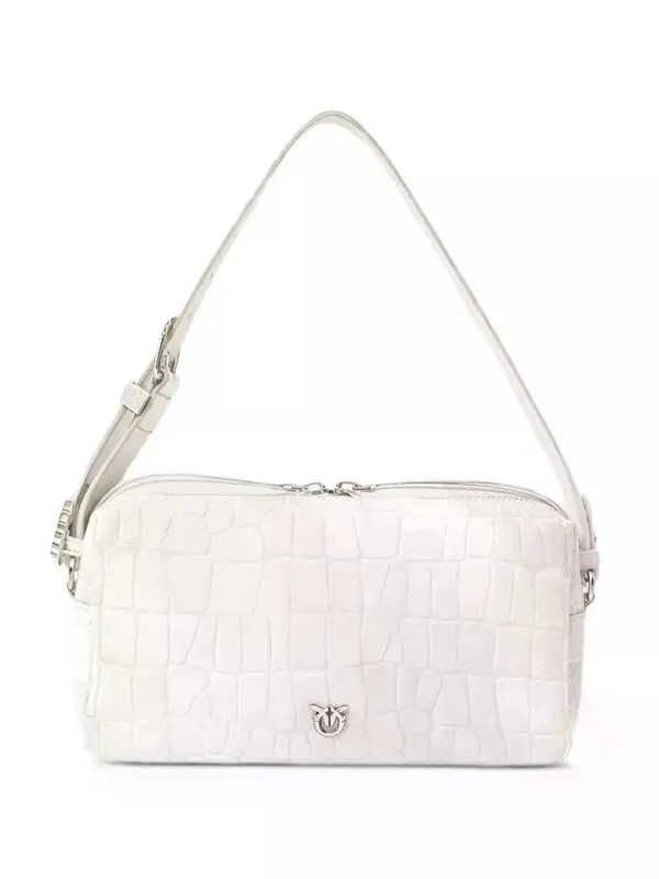 Pinko Embossed Shoulder Bag - White