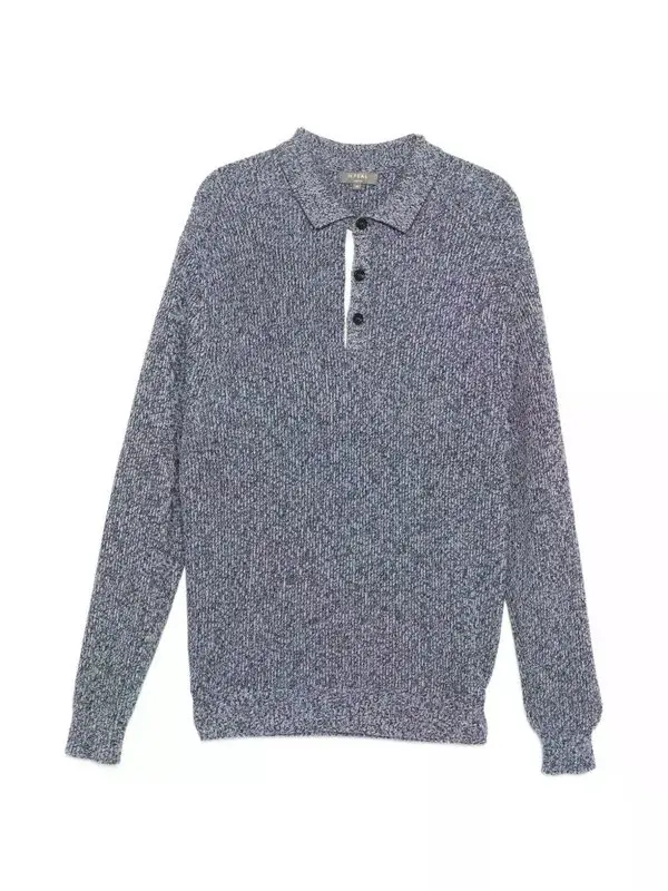 N.peal Ribbed Polo-collar Sweater
