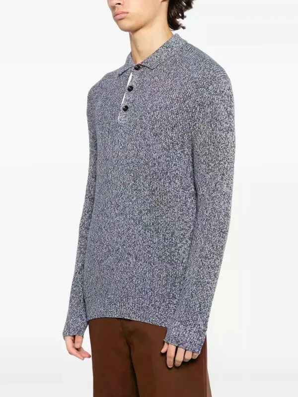 N.peal Ribbed Polo-collar Sweater