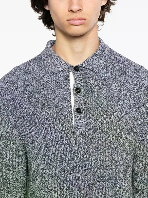 N.peal Ribbed Polo-collar Sweater