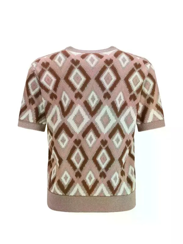 PIACENZA CASHMERE 1733 Patterned Short-sleeve Sweater