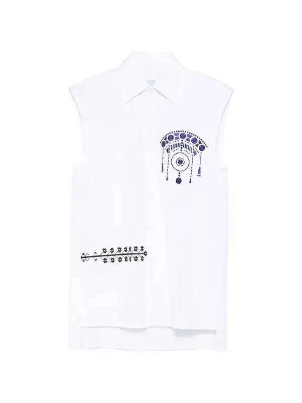 Seafarer Printed Sleeveless Top - White