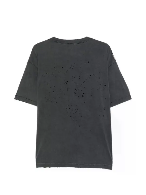 Satisfy Distressed Graphic-print T-shirt - Grey