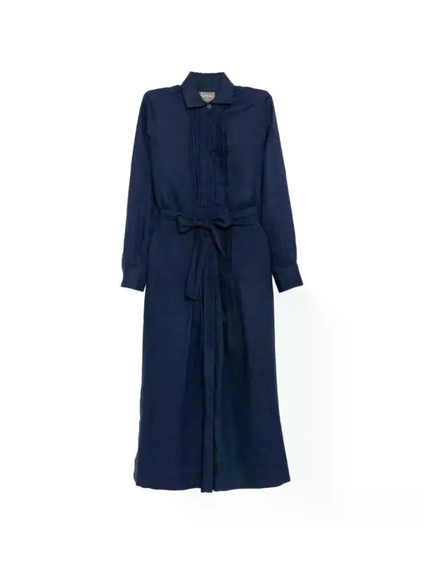 N.peal Tie Belt Shirt Dress - Blue