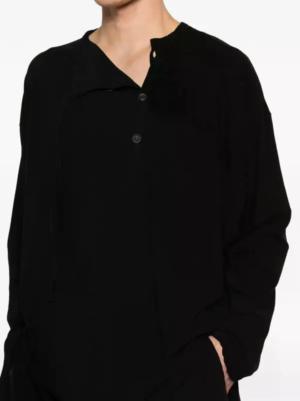 Yohji Yamamoto Half-button Long-sleeved T-shirt