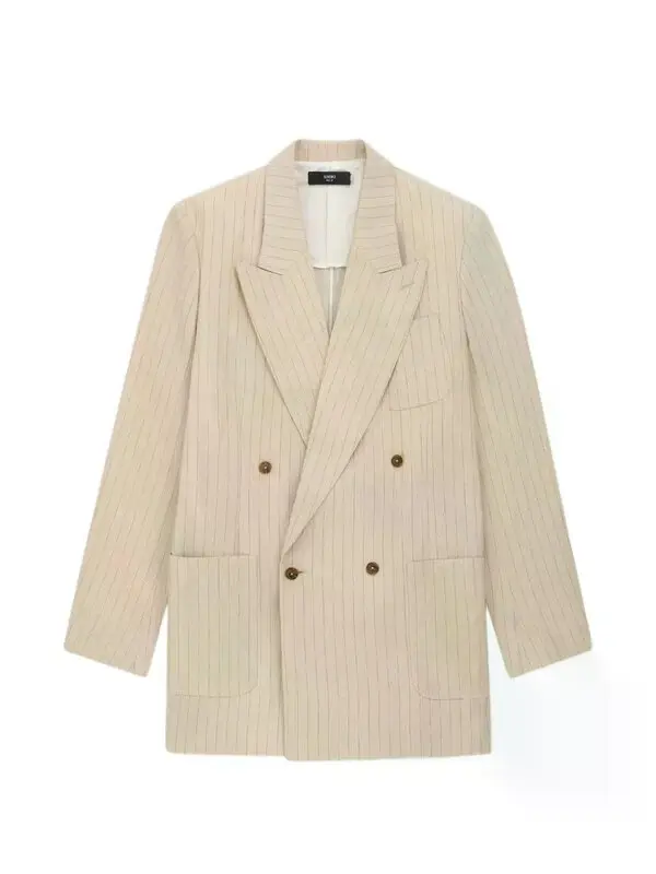 Amiri Striped Double-breasted Blazer - Neutrals