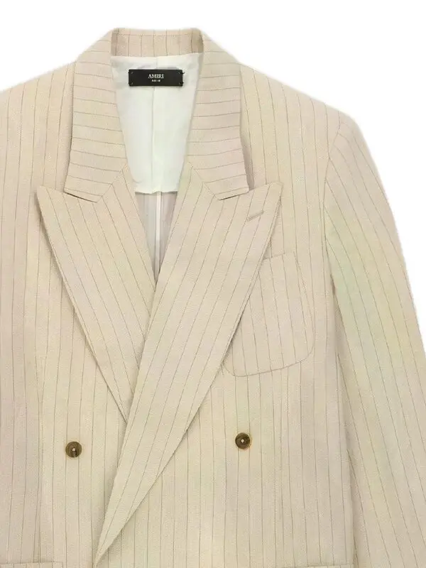 Amiri Striped Double-breasted Blazer - Neutrals