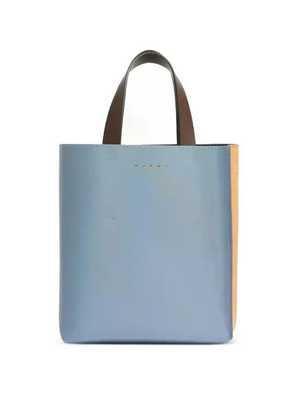 Marni Museo Colour-block Leather Tote - Blue