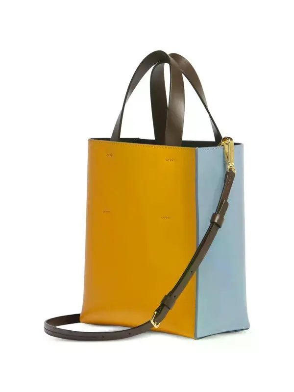 Marni Museo Colour-block Leather Tote - Blue