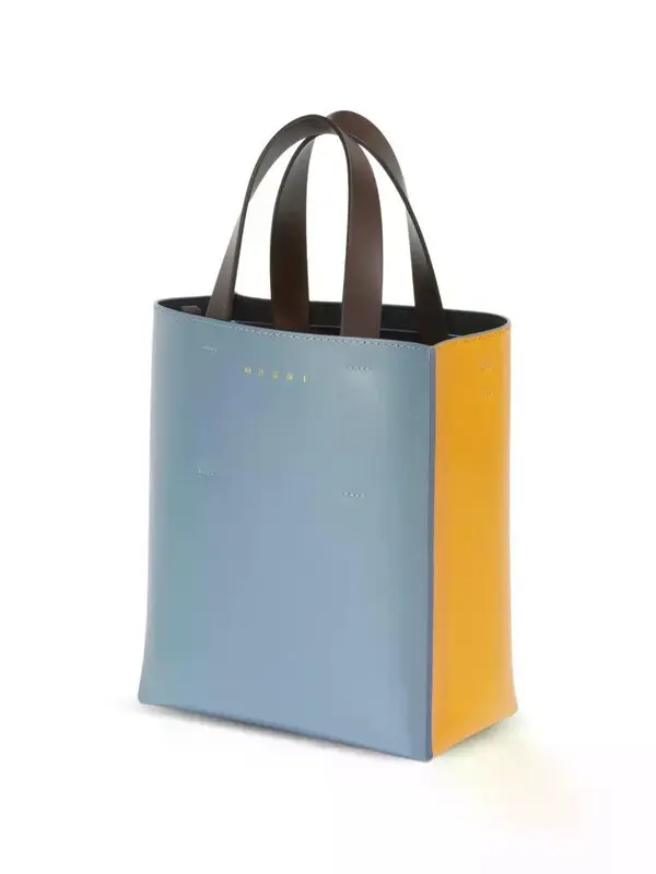 Marni Museo Colour-block Leather Tote - Blue