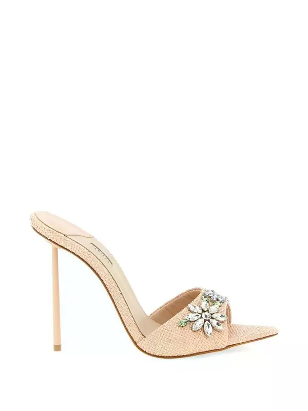 LE SILLA Crystal-embellished Raffia Sandals