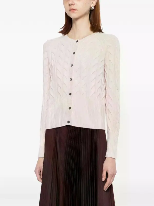 N.peal Myla Cable Knit Cardigan - Pink