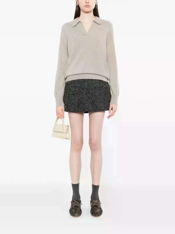 N.peal Long Sleeve V-neck Polo Top