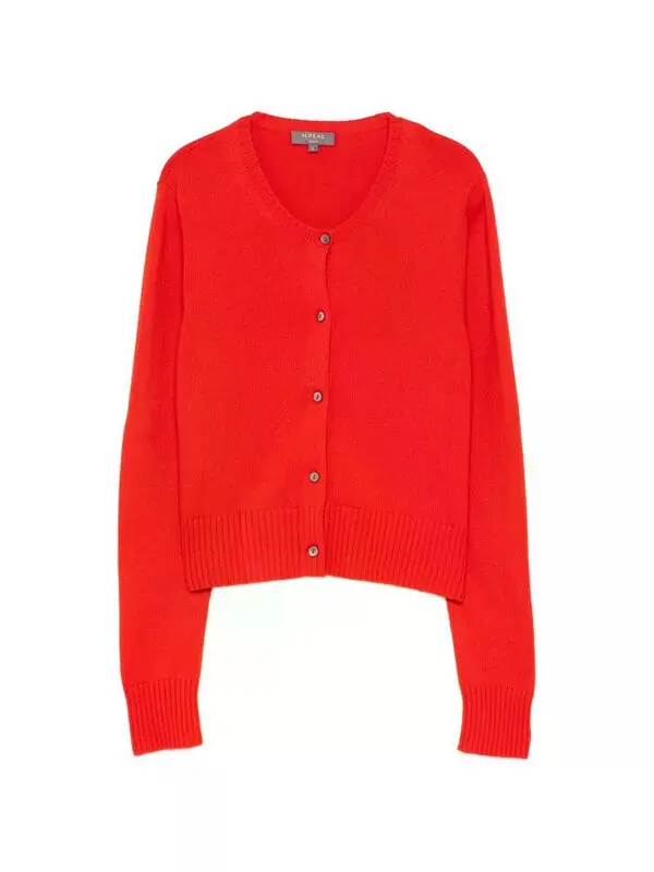 N.peal Round Neck Long-sleeve Cardigan