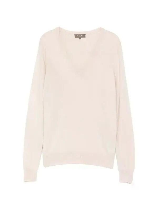 N.peal Phoebe V-neck Jumper - Neutrals