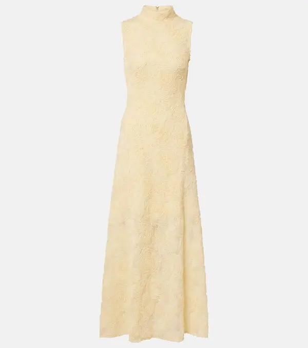 ROTATE BY BIRGER CHRISTENSEN Floral Mesh Maxi Dress - Yellow