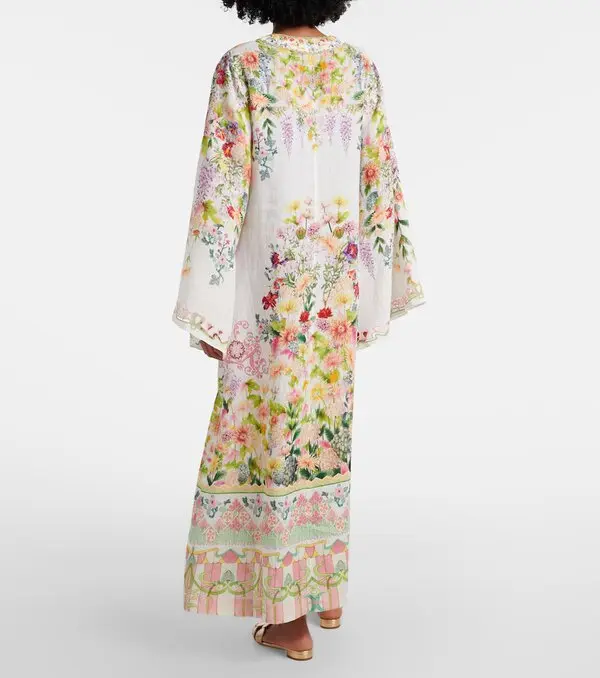 Camilla Floral Linen Kaftan