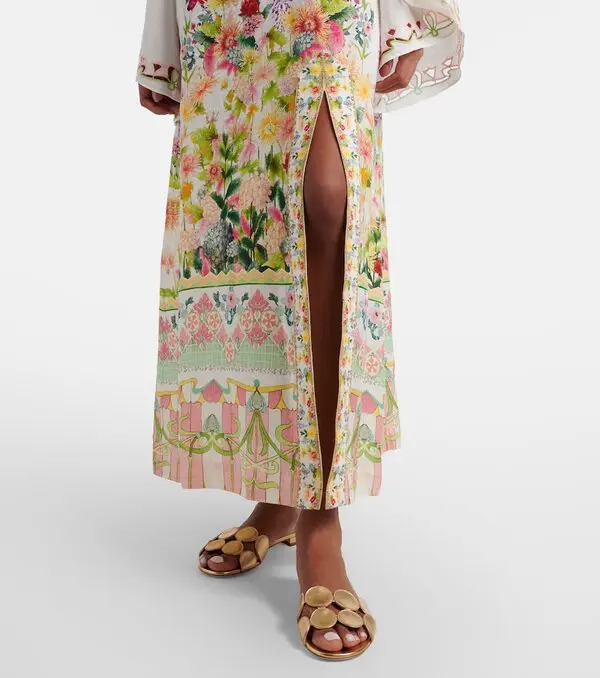 Camilla Floral Linen Kaftan