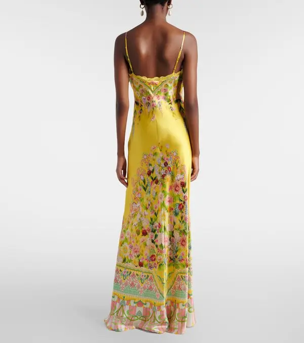 Camilla Printed Silk Charmeuse Maxi Dress